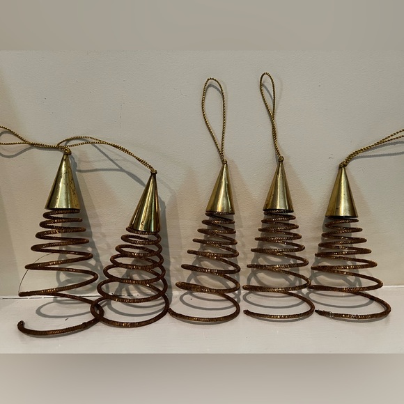 Holiday | 5 Metal Gold Tone Spiral Gold Tone Christmas Ornaments 55 ...